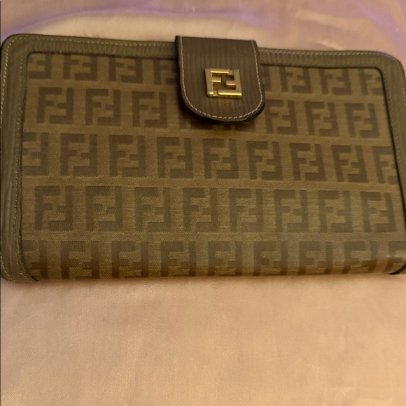 Fendi | Bags | Fendi Brown And Black Wallet | Poshmark